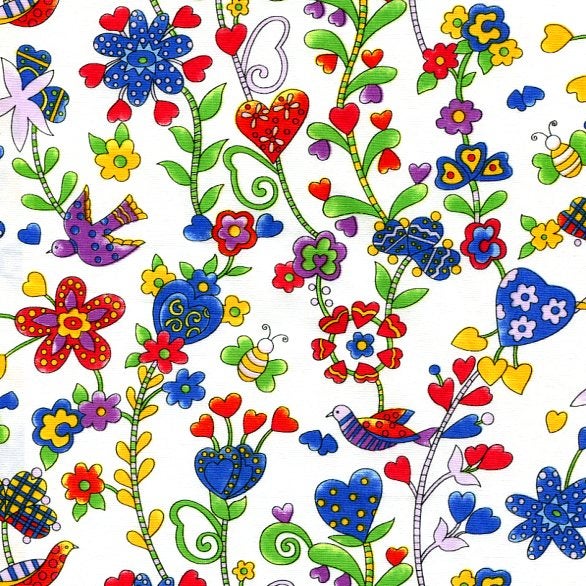 Folk Art Flowers Fat Quarter | The Colourist's Quilts